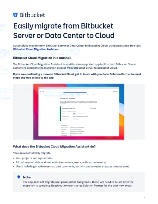 Easily migrate from Bitbucket Server or Data Center to Cloud Easily migrate from Bitbucket Server or Data Center to Cloud